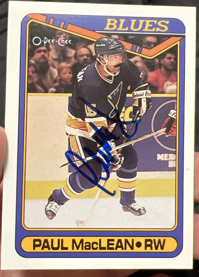 Paul MacLean SIGNED 1990 OPC ST Louis Blues Hockey Card | eBay