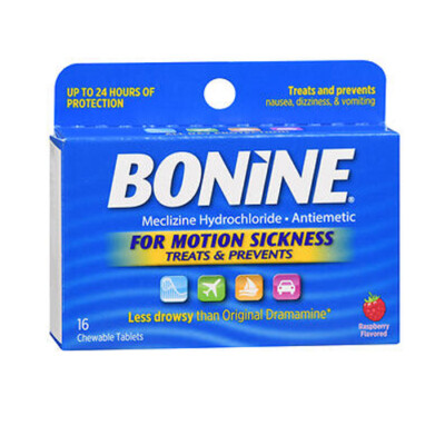 Bonine Motion Sickness Chewable Tablets Raspberry Flavored 16 Tabs By ...