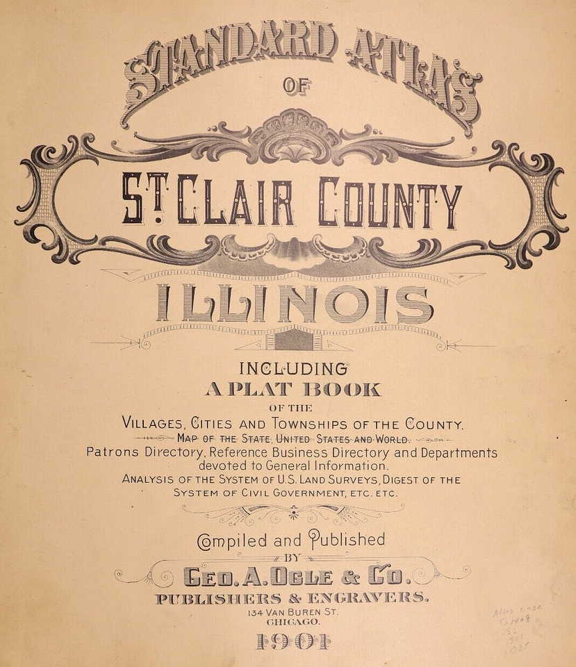 1901 Plat Map ~ St. CLAIR Twp., St. CLAIR Co., ILLINOIS (15x17)-#011 | eBay