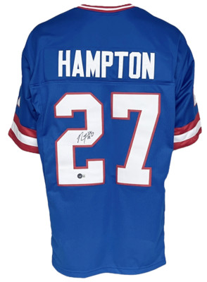New York Giants Rodney Hampton Autographed Pro Style Blue Jersey BAS ...