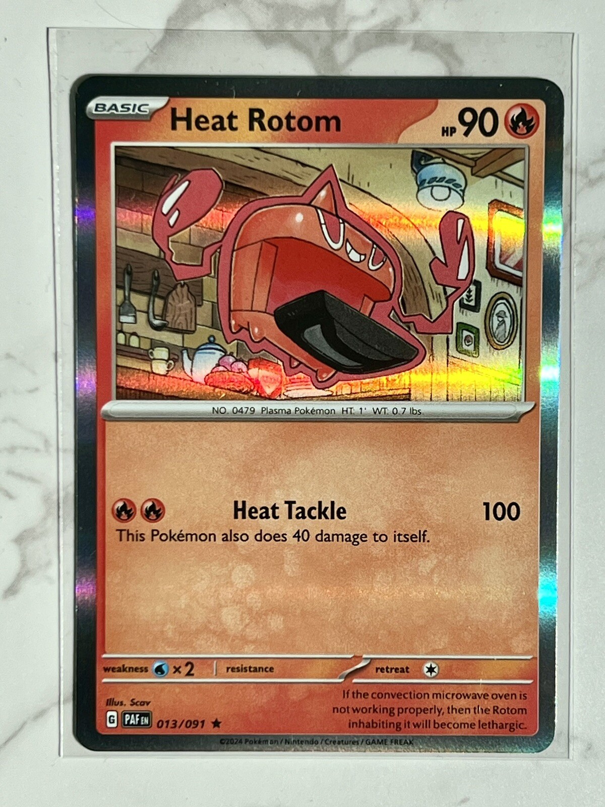 Pokémon TCG Heat Rotom Scarlet & Violet: Paldean Fates 013/091 Holo ...