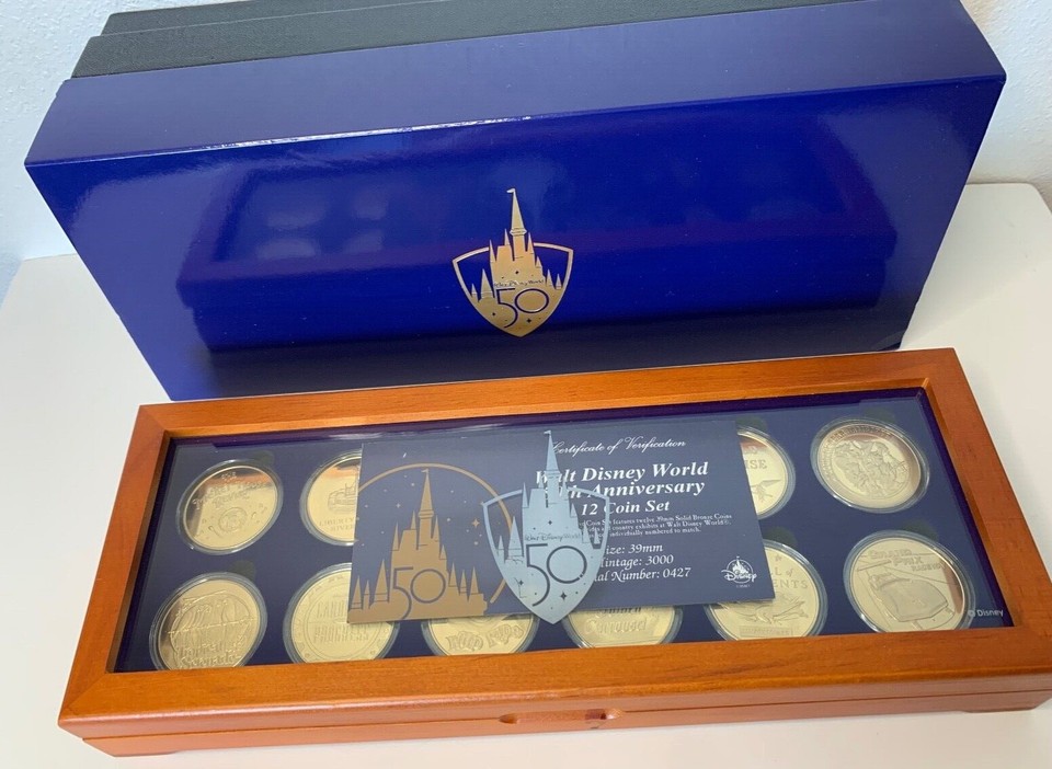 Disney World 50th Anniversary 12 Coin Set Attractions - Limited Edition ...