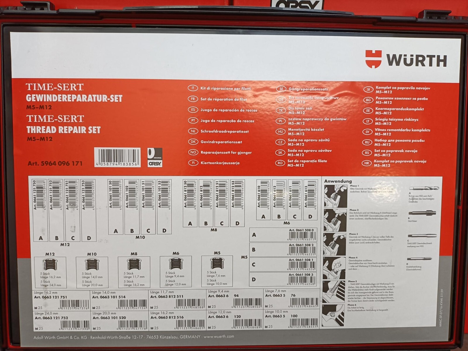 TIME-SERT® Master Kit Metric Coarse - Thread Repair System Set M5 M6 M8 ...