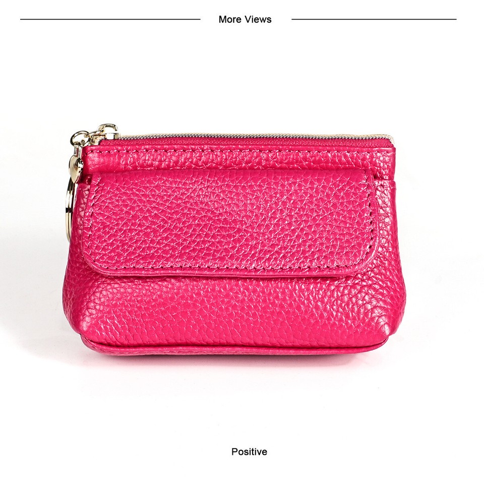 Genuine Leather Zipper Coin Purse Ladies Mini Coin Purse Card Bag Small ...