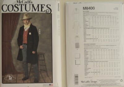 McCalls 8400 - Men's Western Costume - Nancy Farris-Thee - Coat, Vest ...