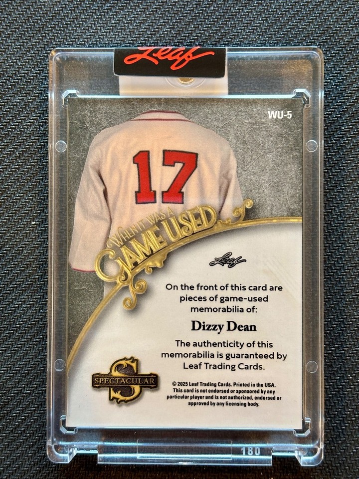 2025 DIZZY DEAN Leaf Spectacular "When It Was A Game" Used Relics SL ...