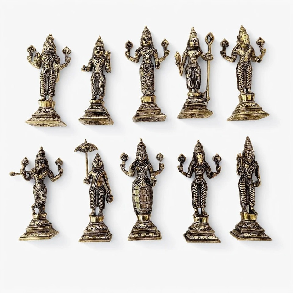 Brass Dashaavtar Statues - Set of 10 Vishnu Avatars statues | eBay