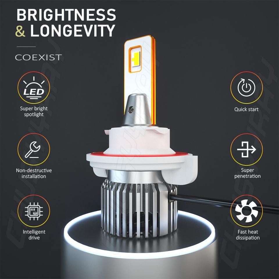 2X H13/9008 Luces Fuertes Para Auto Coche Luz Carro Bulbs LED Super ...