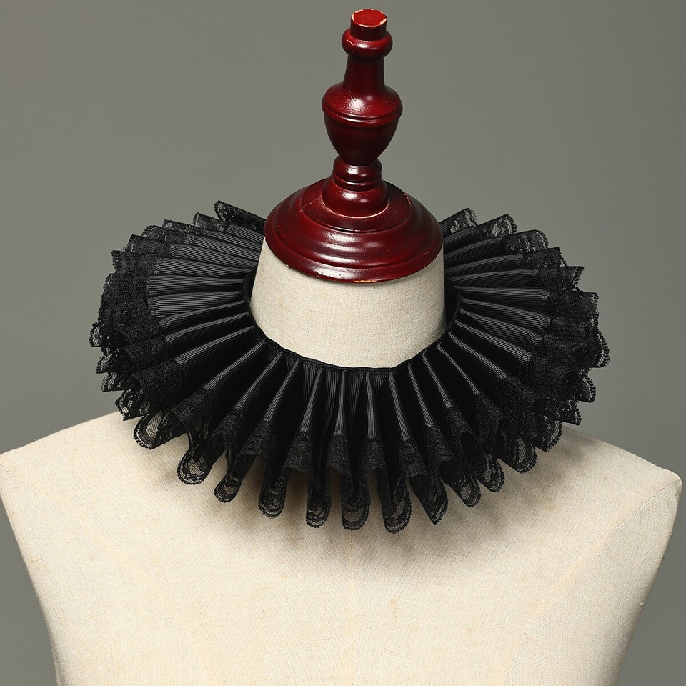 Elizabethan Ruff Collar Victorian Glitter Ruff Collar Renaissance Neck ...