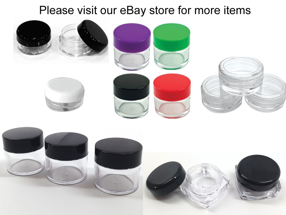 25 Pieces Clear Plastic Cosmetic Sample Container 5 Grams Jars Pot ...