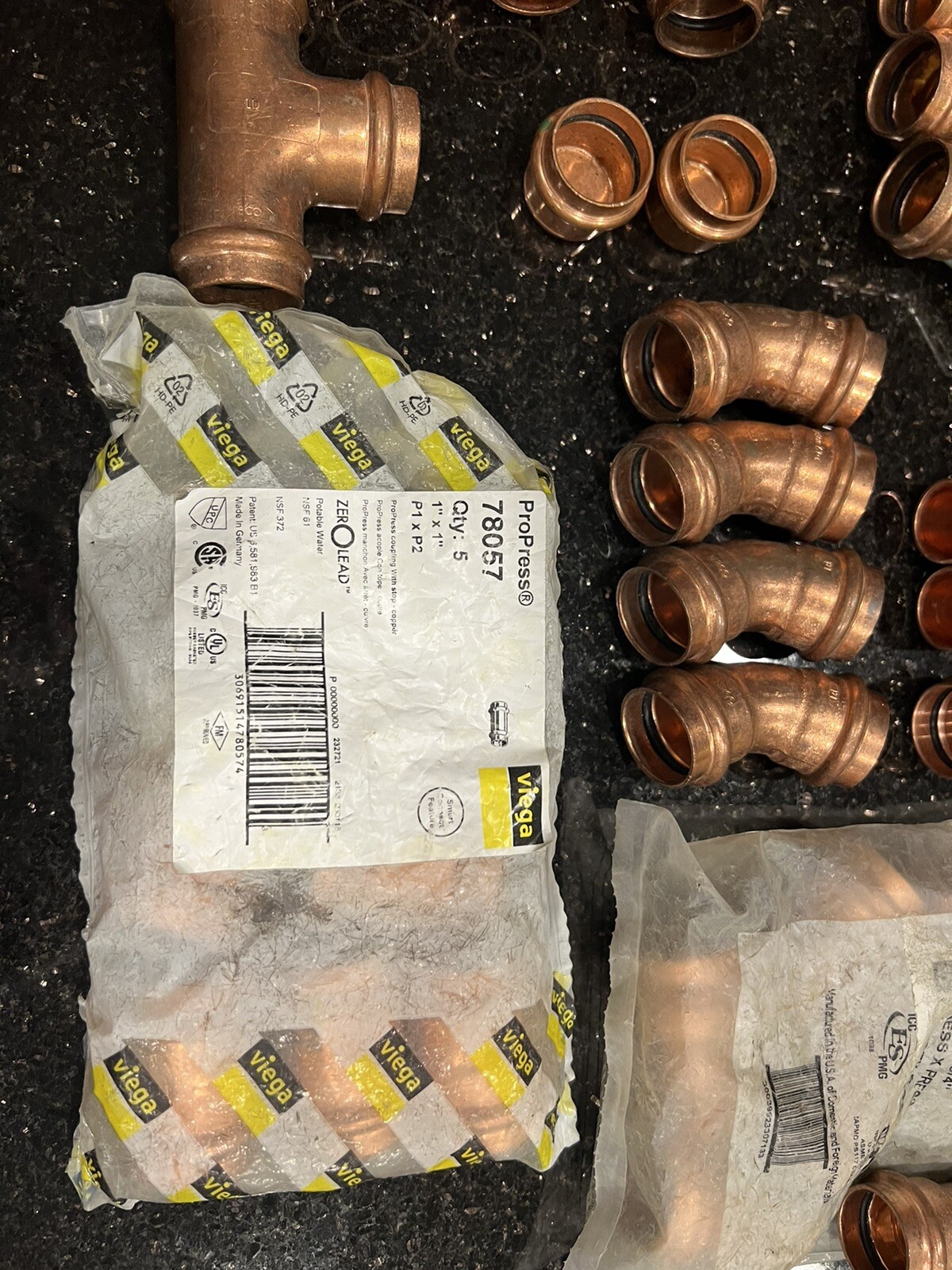 X29 Lot 1” VIEGA PROPRESS NIBCO Street 45 Coupling Tee Copper Pipe Pro ...