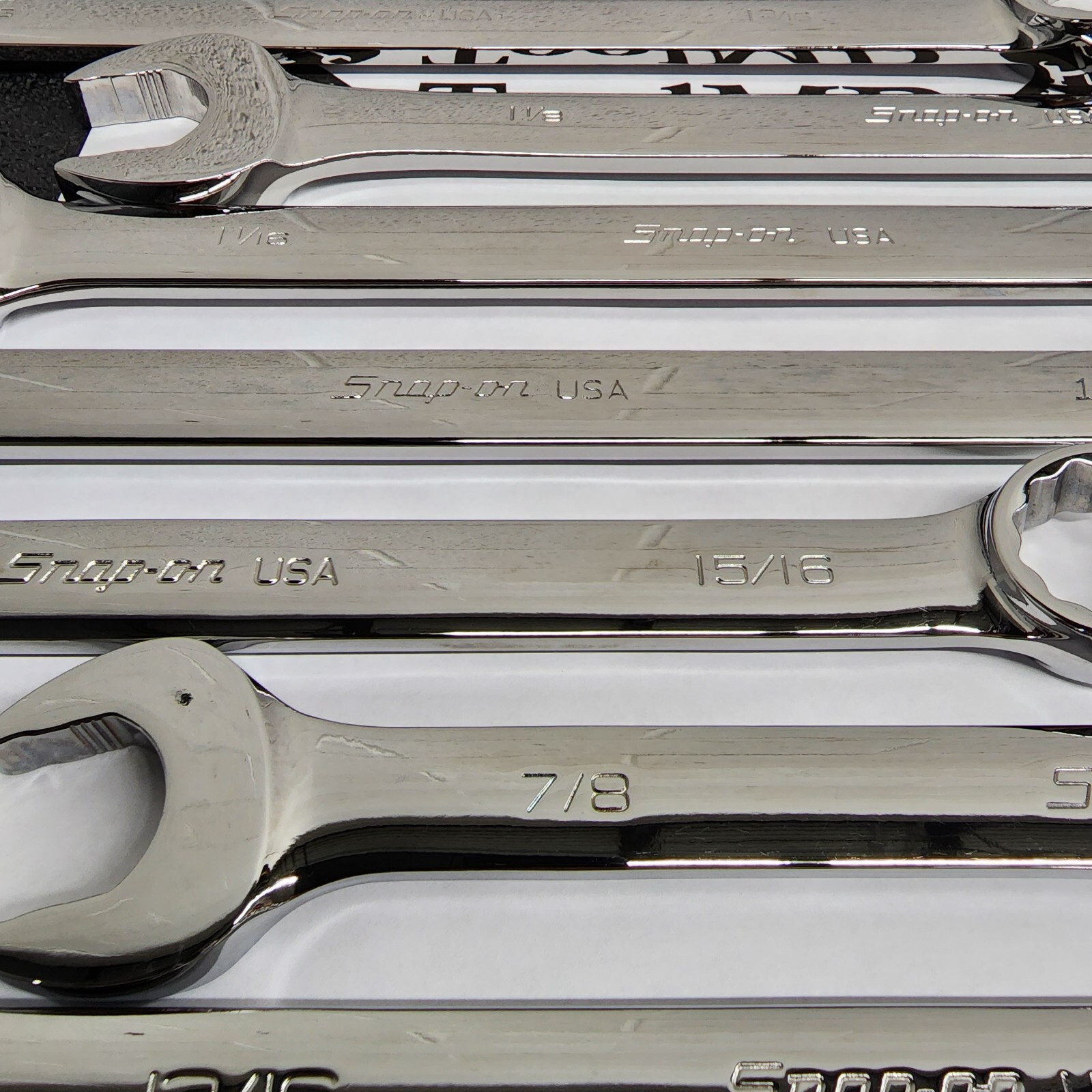 Snap-on Tools USA NEW 19pc MASTER SAE Flank Drive Plus Combo Wrench Set ...