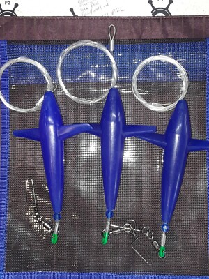 3 Blue Pack Rigged Trolling Bird Teaser FISHING LURE Saltwater. | eBay