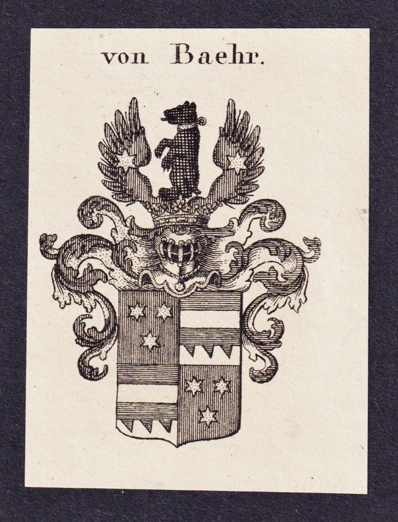 Baehr Wappen Blason Héraldiques Gravure Sur Cuivre 1820 | eBay
