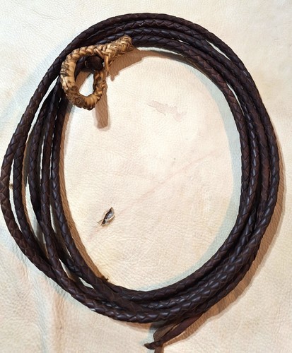 15'6" BRAIDED LEATHER REATA DARK BROWN SUPPLE LEATHER RAWHIDE HONDO IS ...