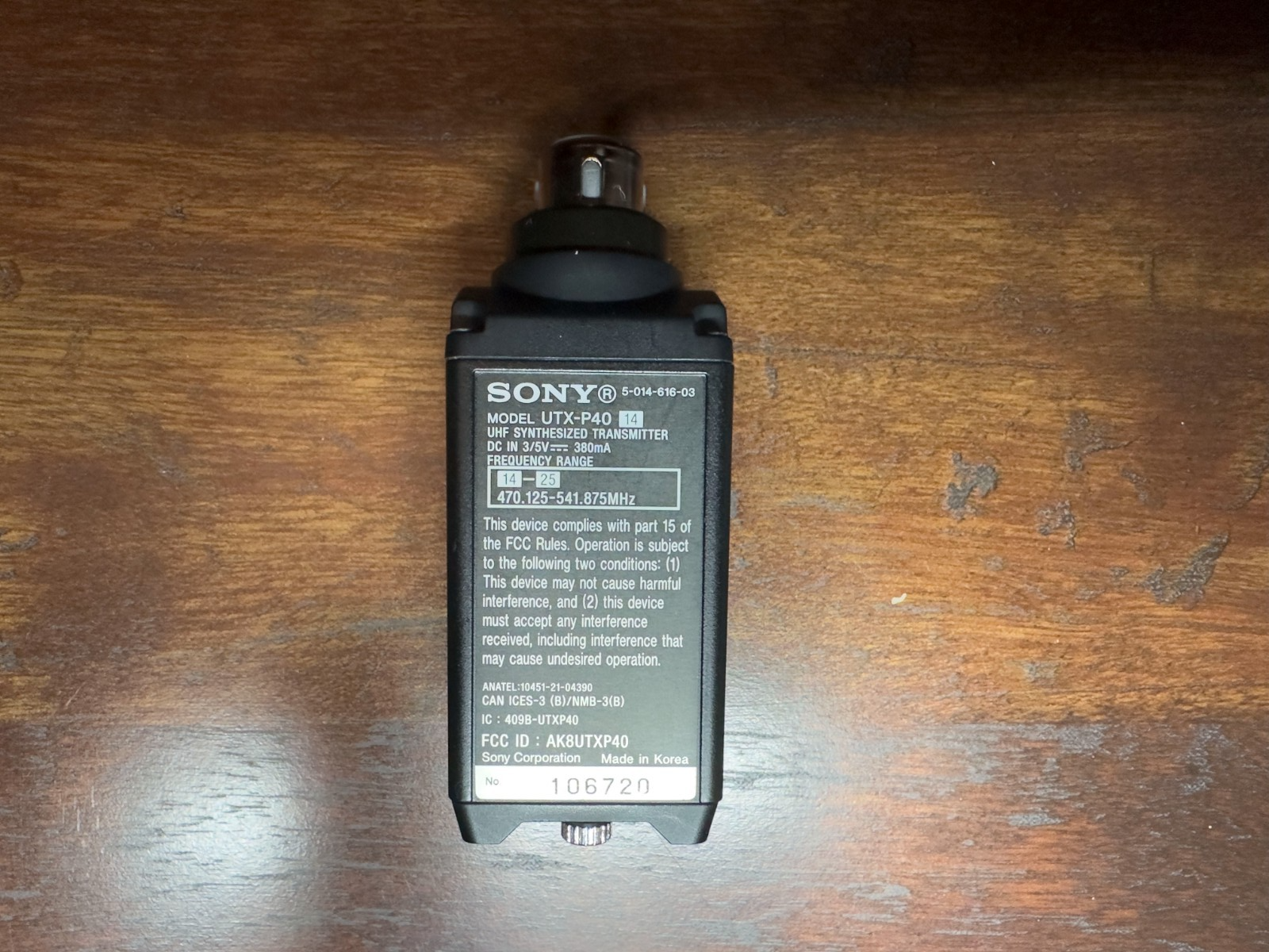 Sony UTX-P40 Wireless Plug-On Transmitter with Receiver (UC14: 470 to ...