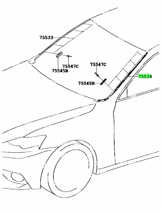 LEXUS t oyota GENUINE IS250 IS350 IS300 RH & LH WINDSHIELD MOLDING ...