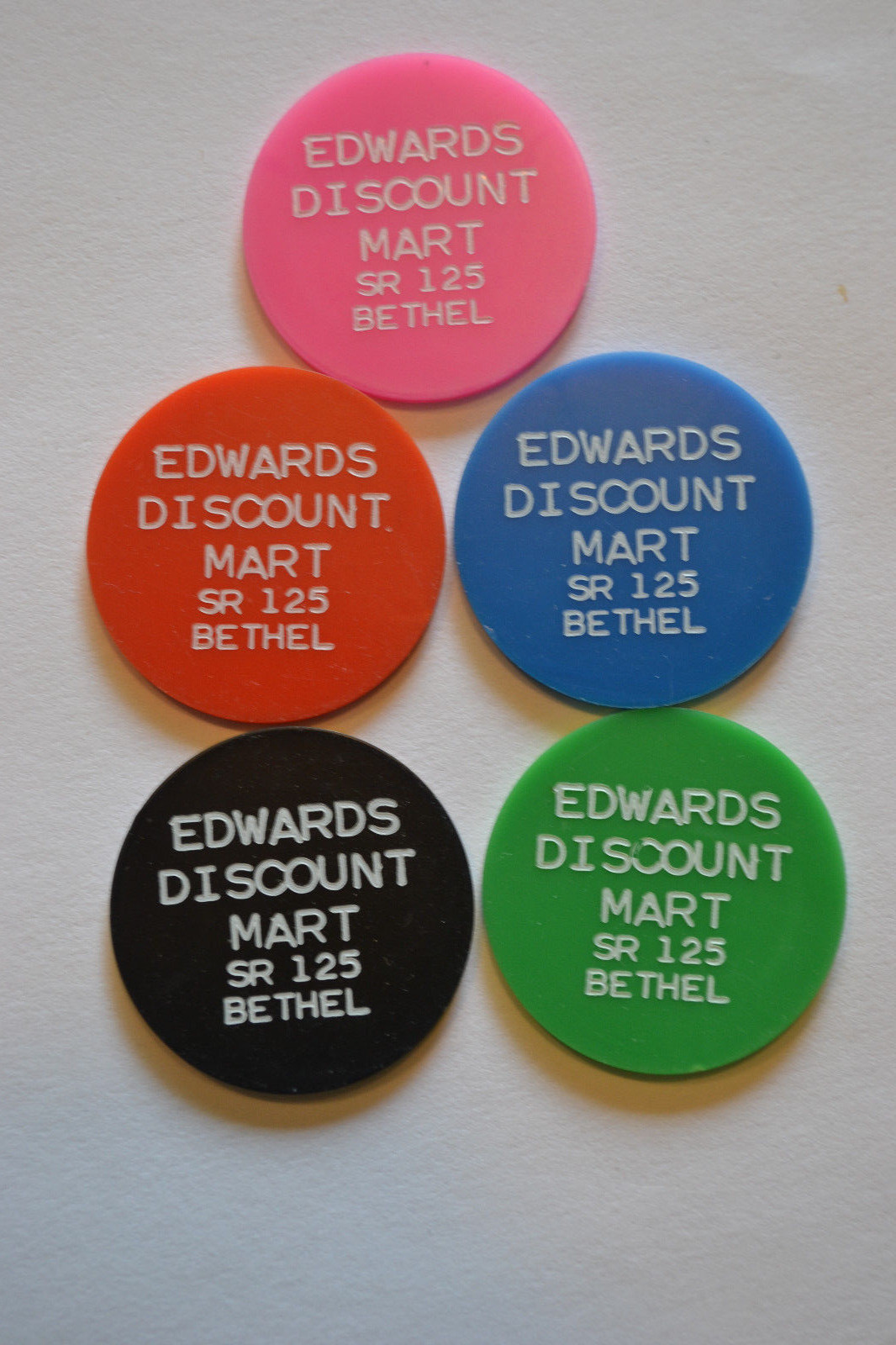 Food Stamp Tokens Set (5) EDWARDS DISCOUNT MART, BETHEL, OHIO | eBay
