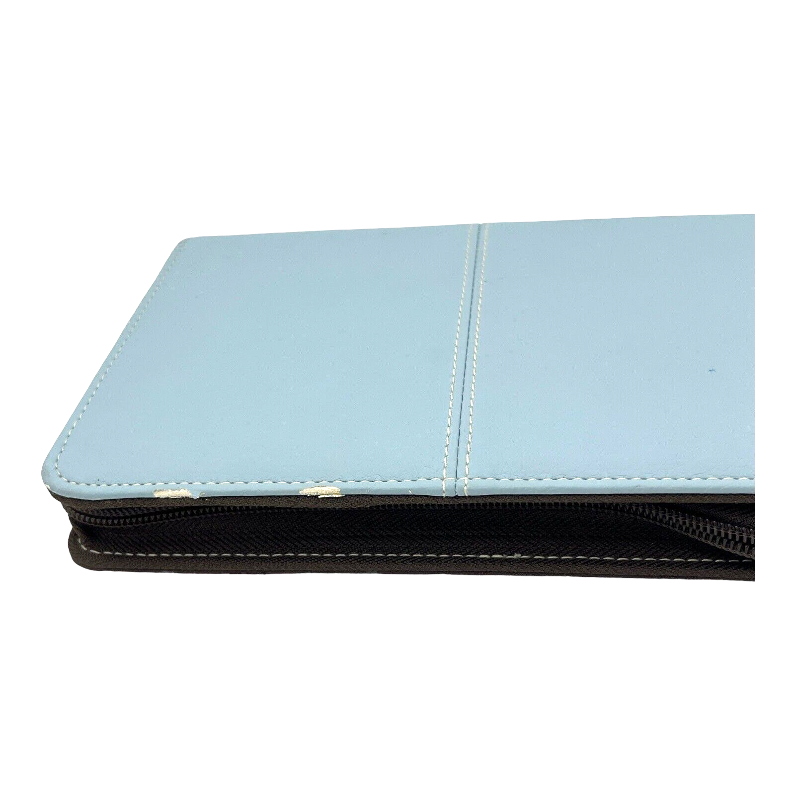 Day Runner Planner Blue & Brown Faux Leather Daily Organizer 6 Rings 8 ...