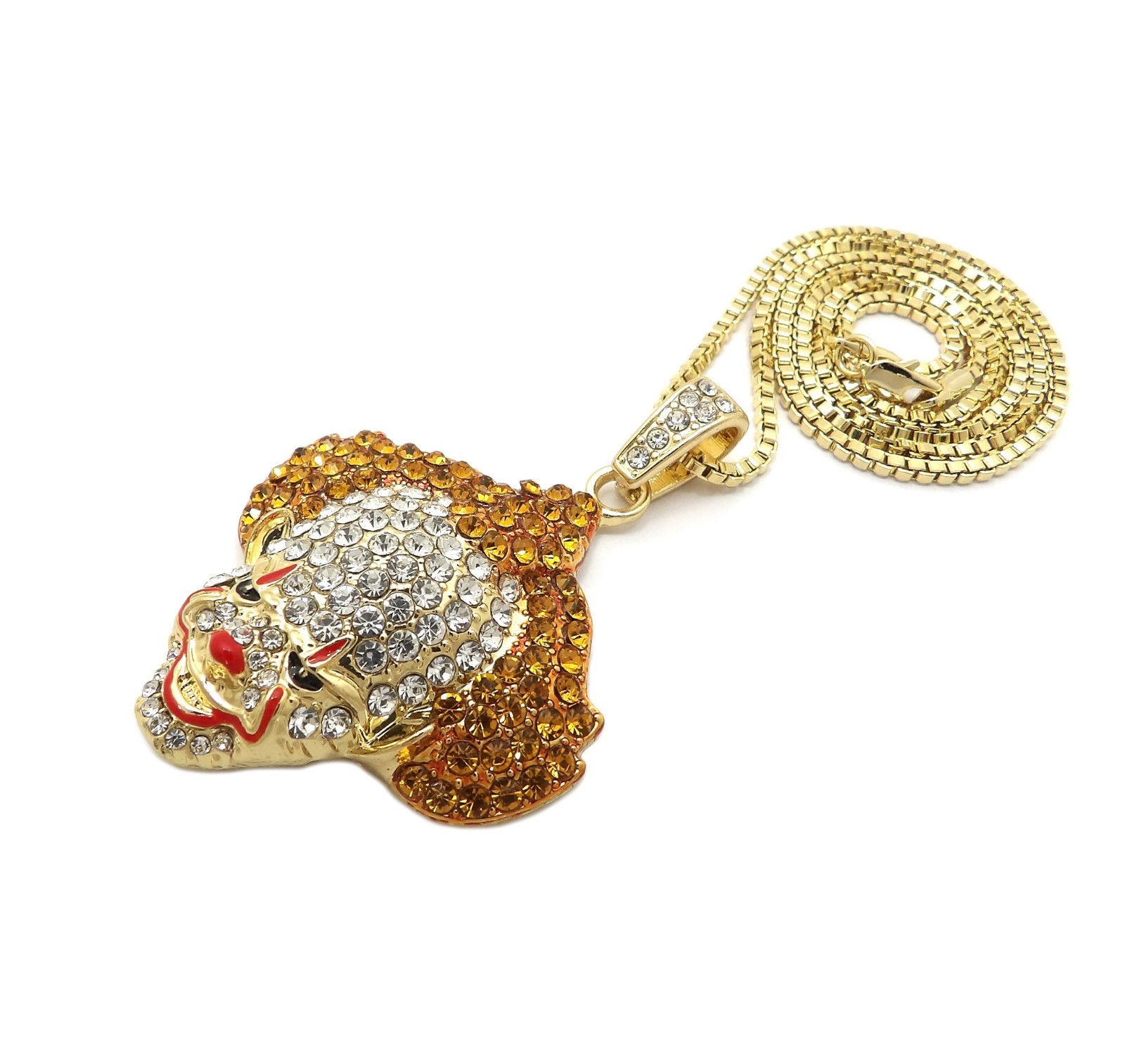 Iced Bling Crazy Clown Pendant & 24" Box, Rope, Cuban Chain Hip Hop ...