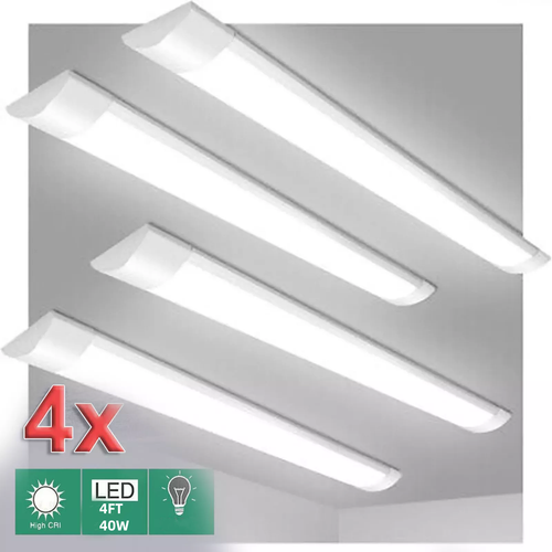 4 PACK 4FT LED SHOP LIGHT 4500K Daylight Fixture LED Ceiling Lights ...
