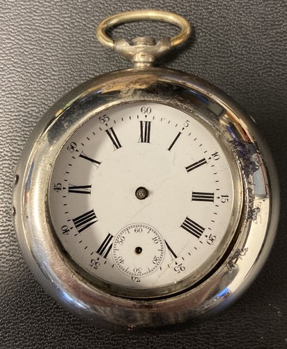 Vintage Military SILVER German Pocket Watch Paired Case Wartburg DRGM ...