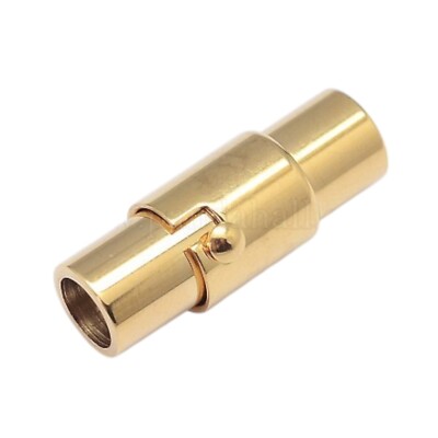 Stainless Steel Locking tube 2 pc Magnetic clasp 4mm hole 18X6.5mm ...