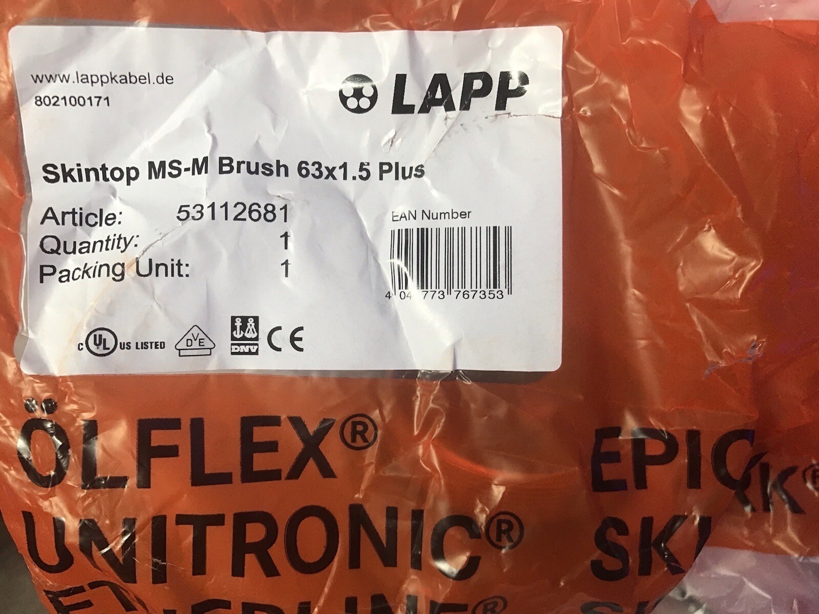 LAPP Kabelverschraubung M63x1,5 53112681 Skintop MS-M Brush Plus | eBay