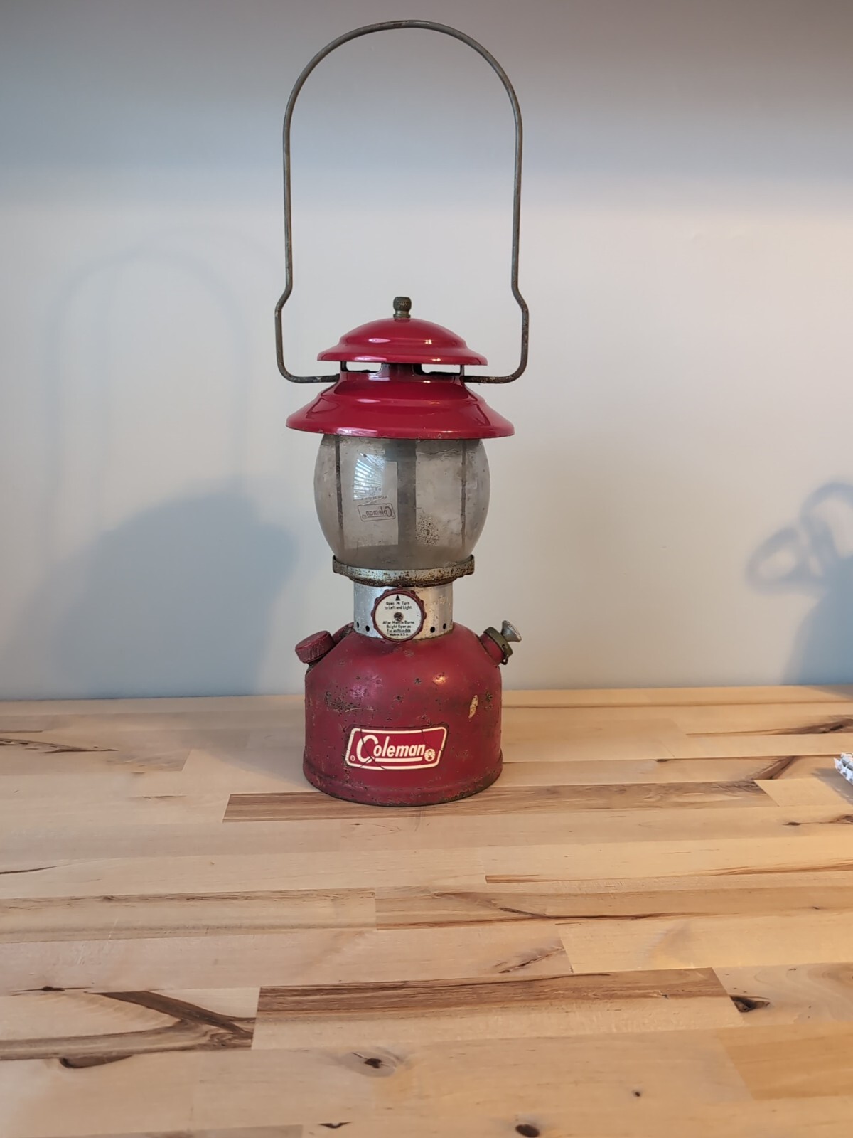 Vintage Red Coleman Lantern Model 200A With Pyrex Globe- Untested- Made ...