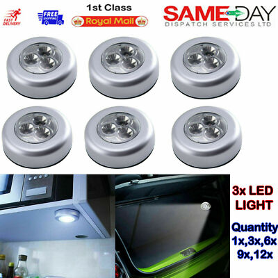 Self Stick n Click 3 LED Light Battery Operated Push On/Off Touch ...