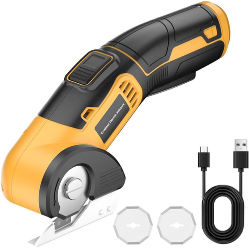 Cordless Electric Scissors, 4V Rechargeable Cardboard Box Cutter Heavy ...
