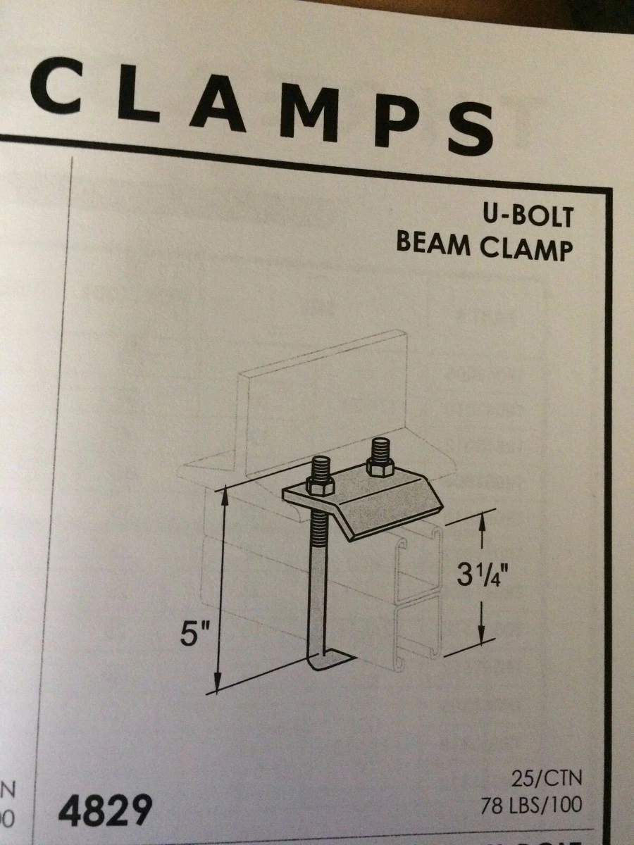 U-Bolt Beam Clamp With 3-3/8 Inside Length From (ZP) For
