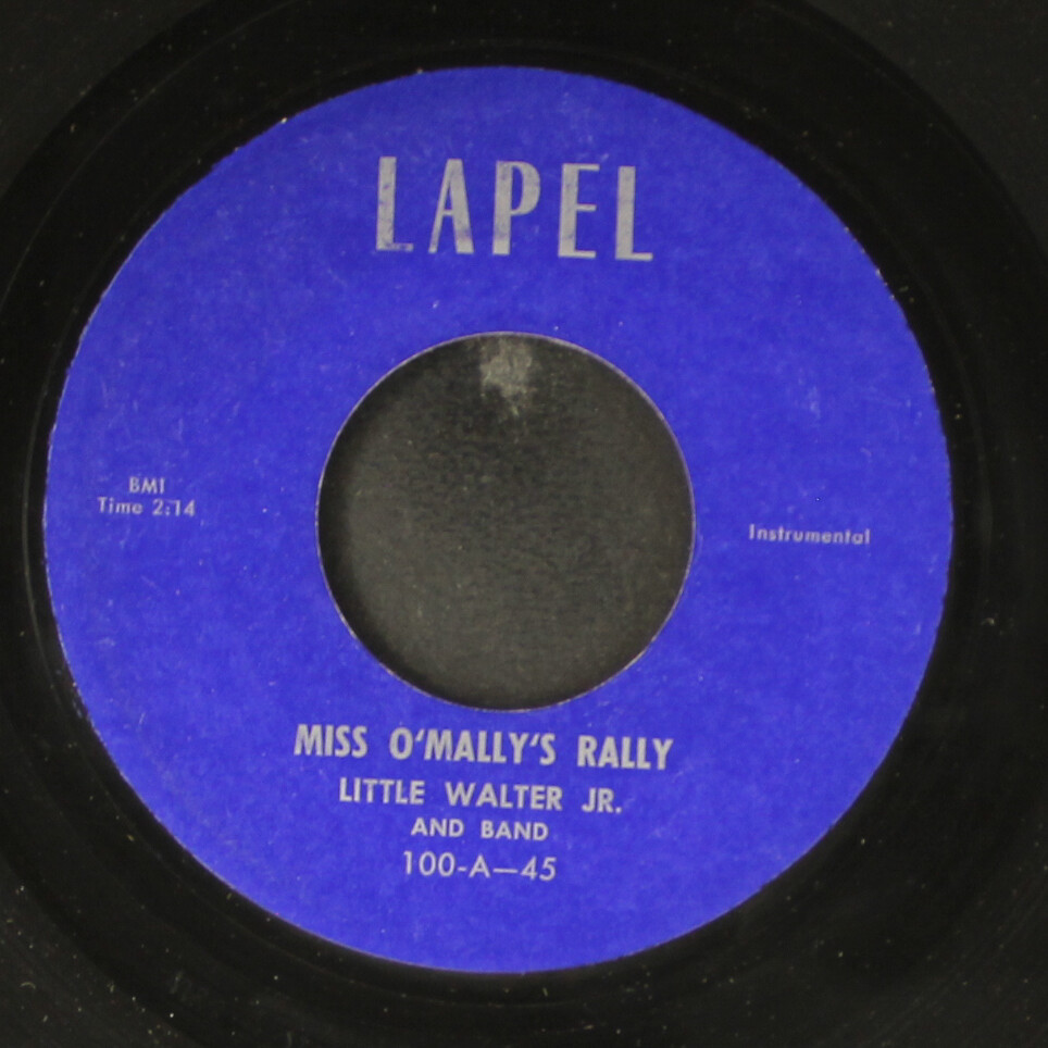LITTLE WALTER JR.: miss o'mally's rally / don't know LAPEL 7" Single 45 ...