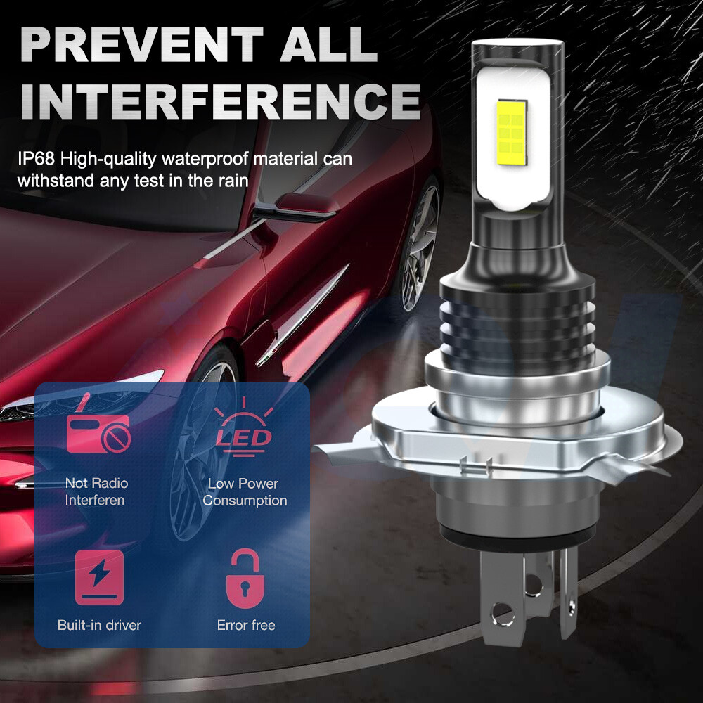 4PCS 5 3/4" 5.75 Round H4 LED Headlights Sealed Spot Hi/Lo Beam Bulbs ...