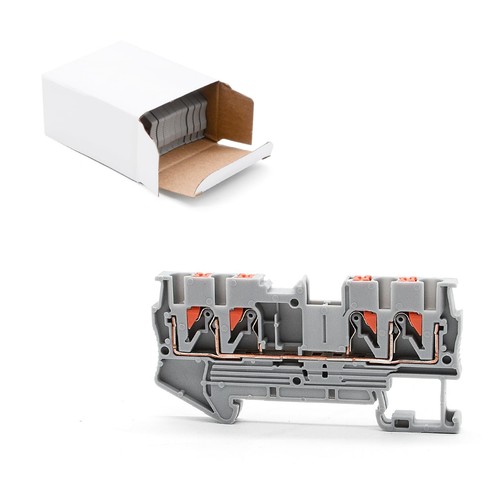 12Pcs PT2.5 Quattro Terminal Blocks, 4 Conductors DIN Rail Mounted ...