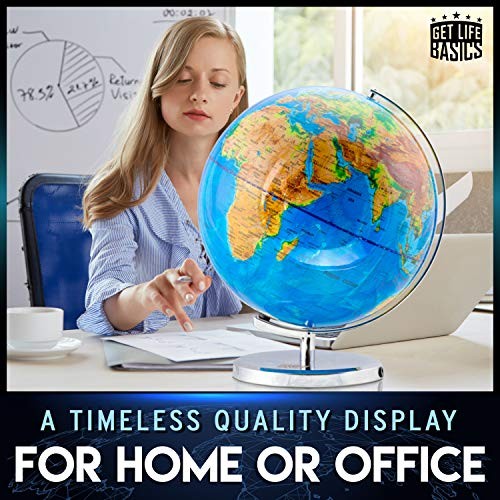 Interactive World Globe for Adults - Large 13 Inch Globe with Stand ...