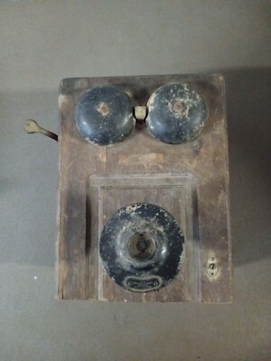 Antique Wood Telephone Ringer Box Bells With Internals See Photos ~ # ...