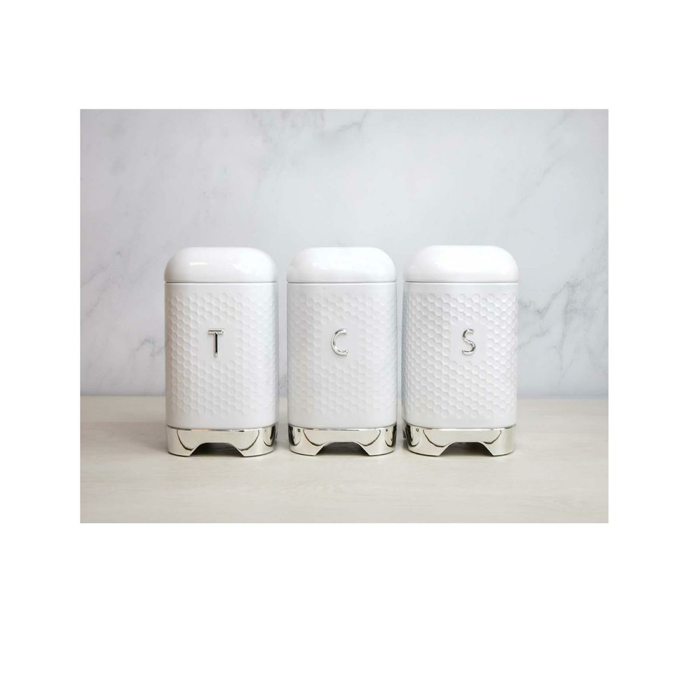 Lovello White - Tea/Coffee/Sugar Storage Canisters Set | eBay UK