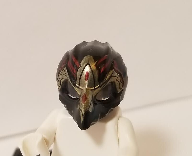 LEGO RAVEN Mask Mardi Gras Black Feathers Chima RED Gold Bird Costume ...