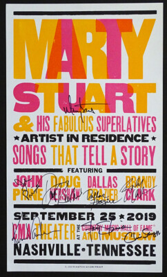 JOHN PRINE & MARTY STUART Autograph SIGNED POSTER w/ Doug Kershaw ...