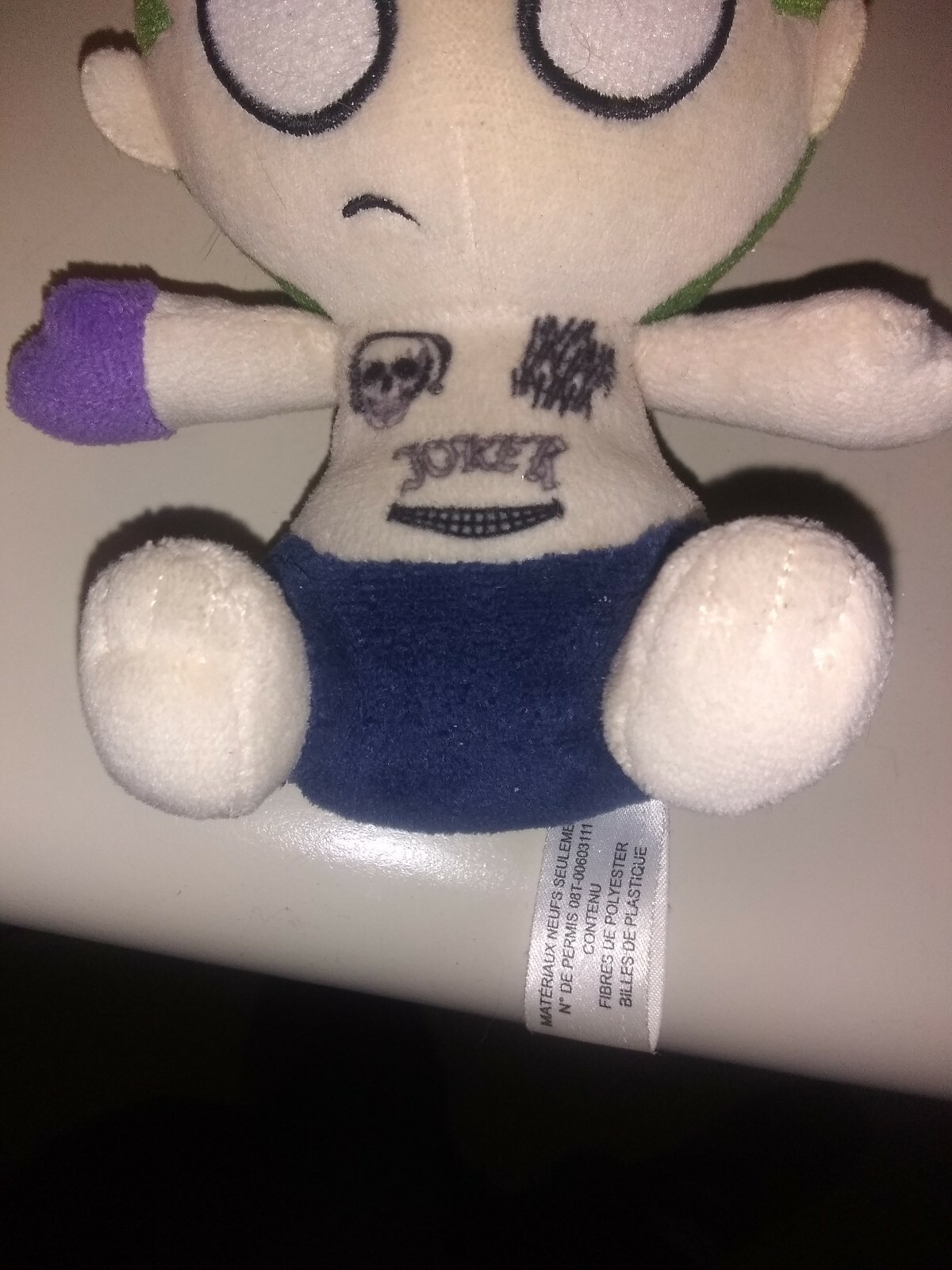 Plush Joker Doll 5 Inches Tall "Damaged" Written Across Forehead ...