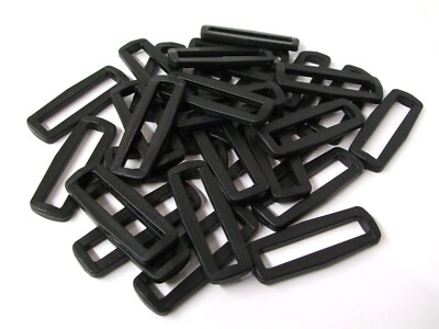 Rectangular Narrow 2 Bar Plastic Loop Buckles For 50mm Webbing / Straps ...