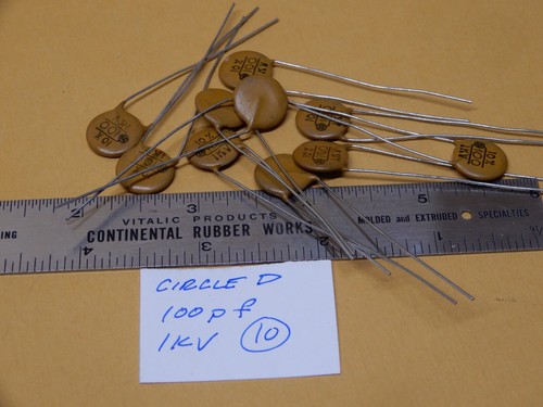 Circle D Ceramic Disc Capacitors Qty 10 100pf 1KV NOS | eBay