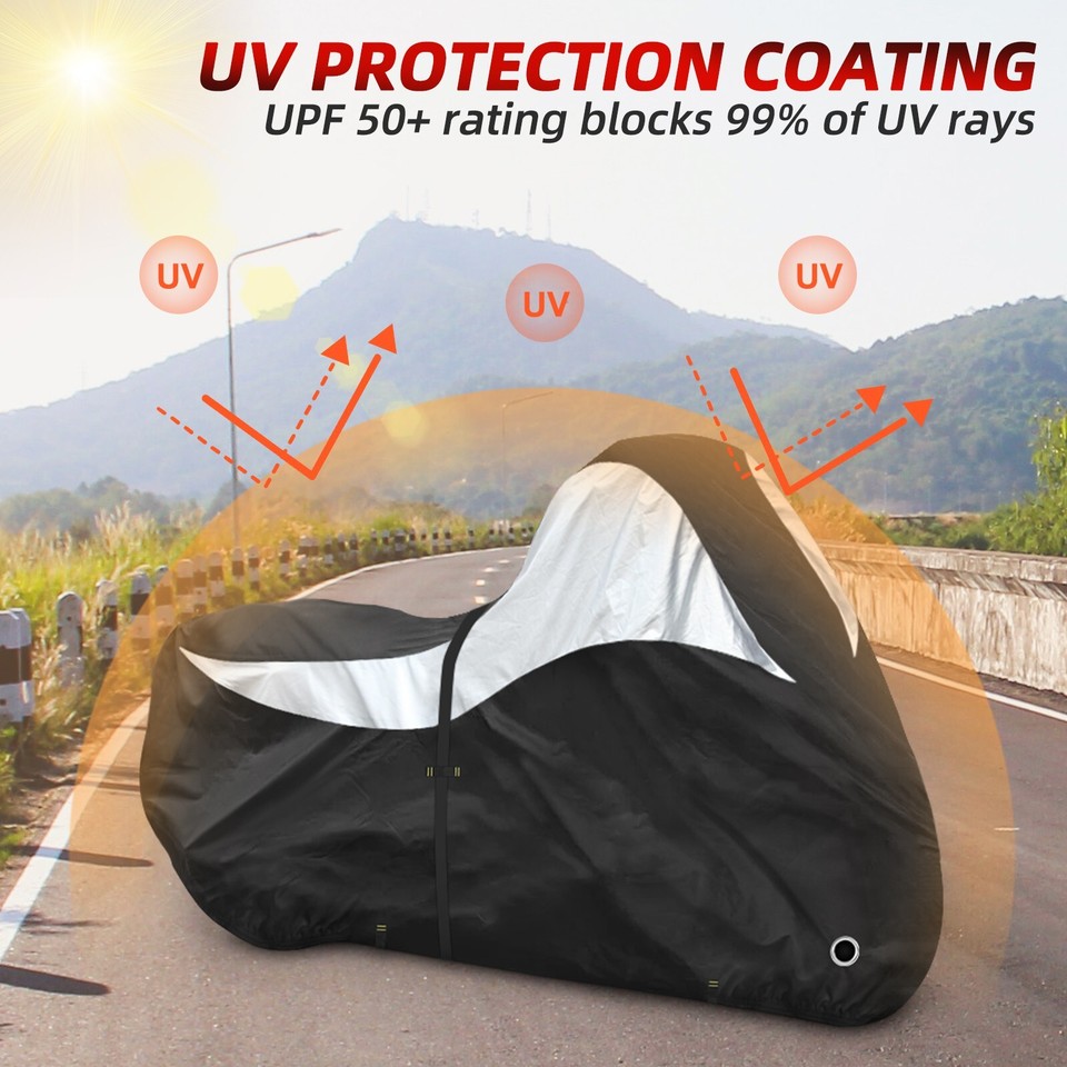 600D Waterproof Motorcycle Cover Outdoor Storage (Side+Top Box) | eBay
