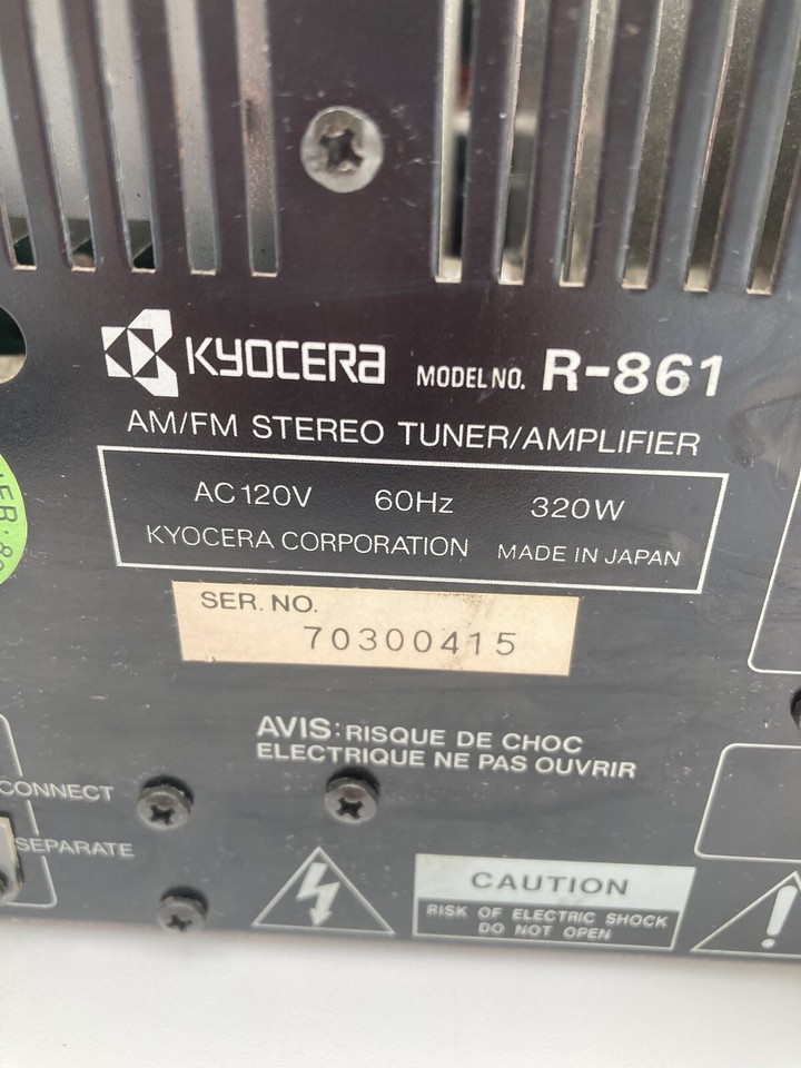 Kyocera R861 Stereo Tuner Amplifier, D611 Stereo Cassette Deck, RC101 ...