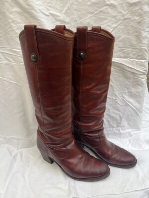Frye Jackie Button Brown Leather Riding Boots 76576 Size 8.5 | eBay