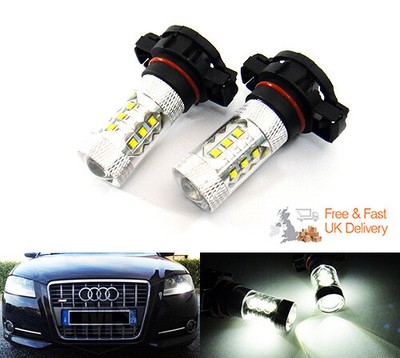 2x For Audi H16 PS19W 5202 LED Light HID White 80W SideLight Daytime ...