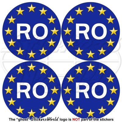 EUROPEAN UNION-RO Roundels Europe-Romania EU-Romanian 50mm x4 Decals ...