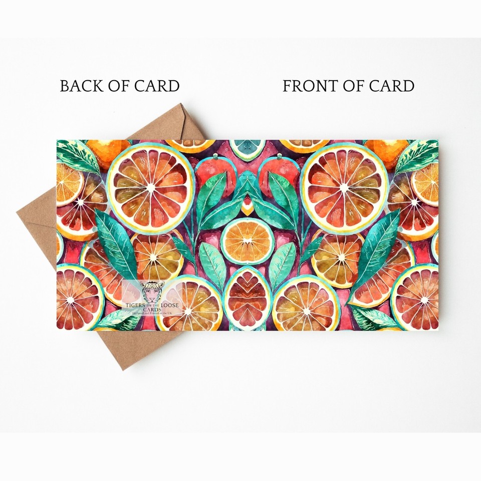 Fruit Greeting Card All Occasions Apple Cherries Figs Lemons Orange ...