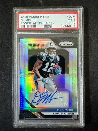 2018 Panini Prizm #RA-DJM DJ Moore Rookie Auto Silver Prizm RC Bears ...